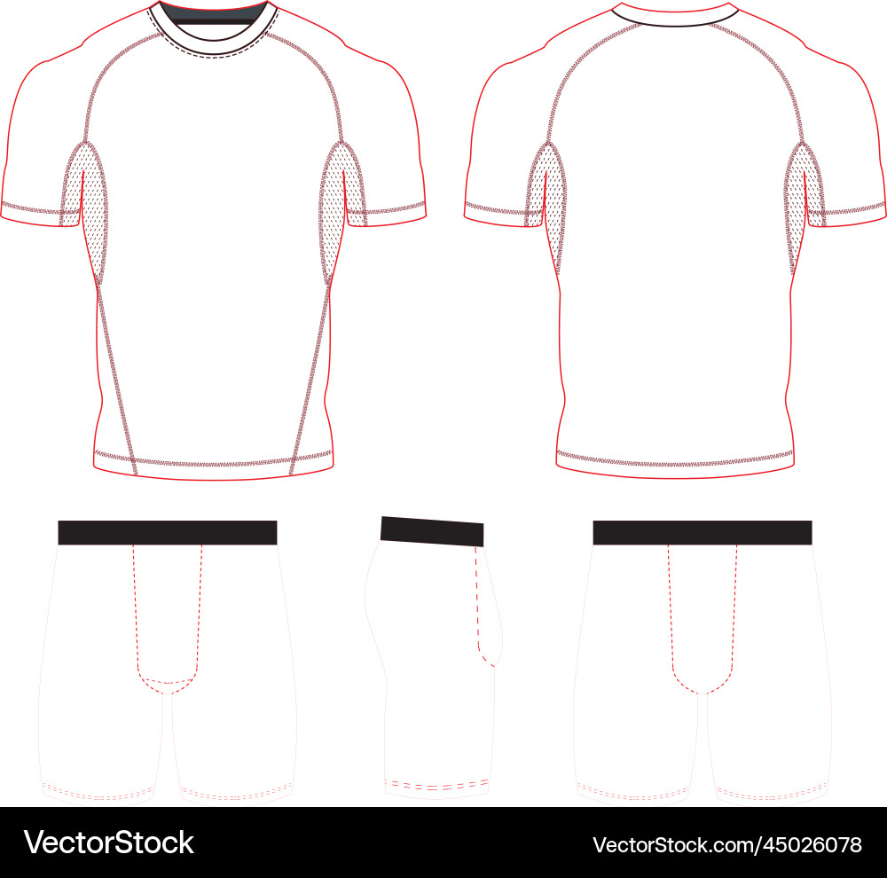 Men's Compression Shirts & Shorts Mockups Vector Image