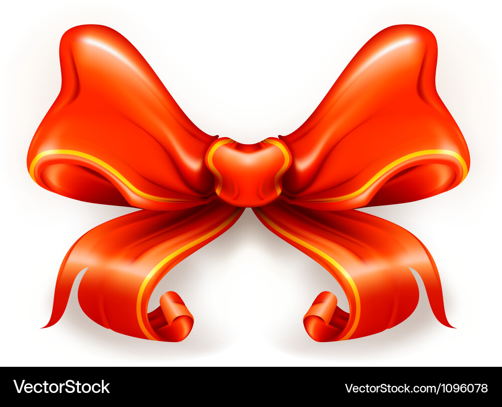 Red bow Royalty Free Vector Image - VectorStock