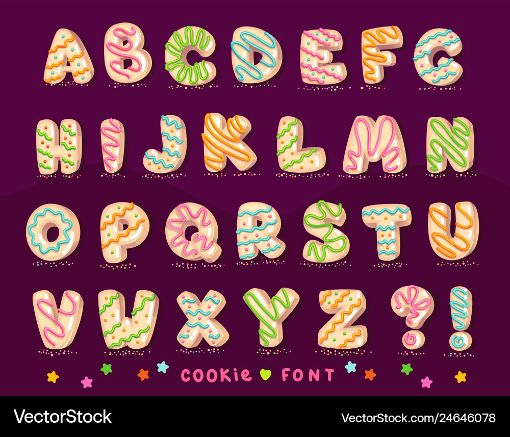 Sweet cookie font Royalty Free Vector Image - VectorStock