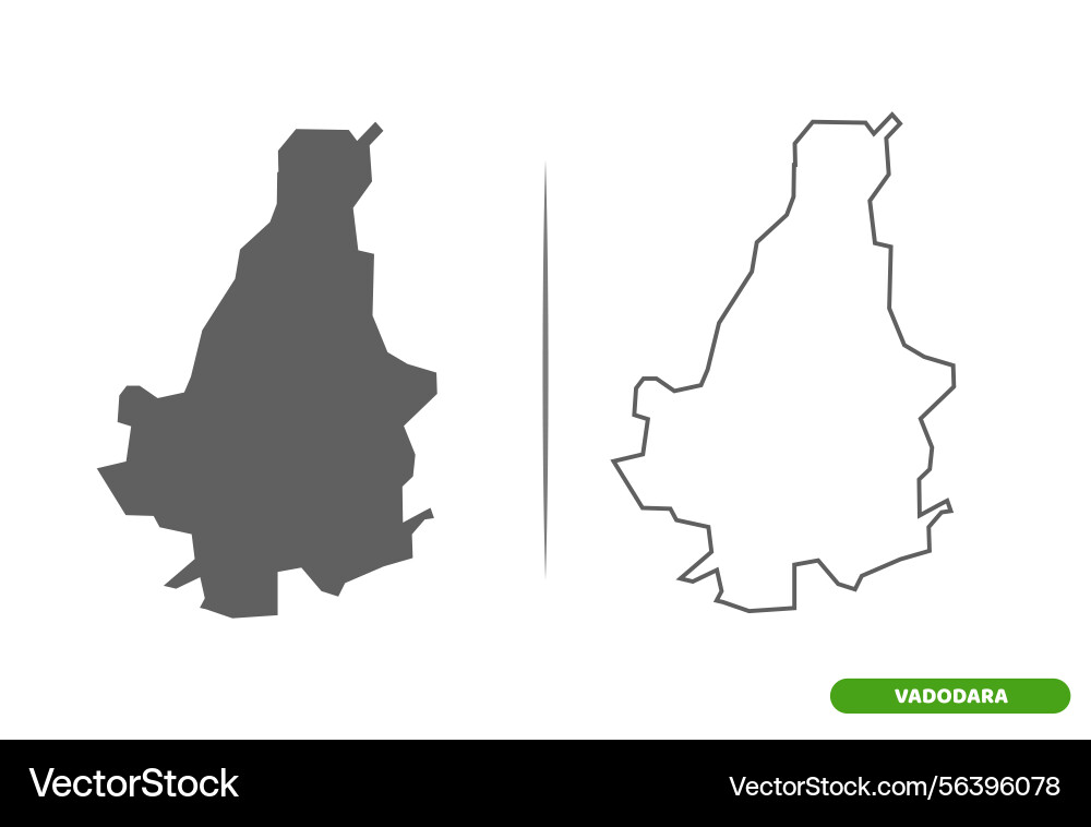 Vadodara district of gujarat state map Royalty Free Vector