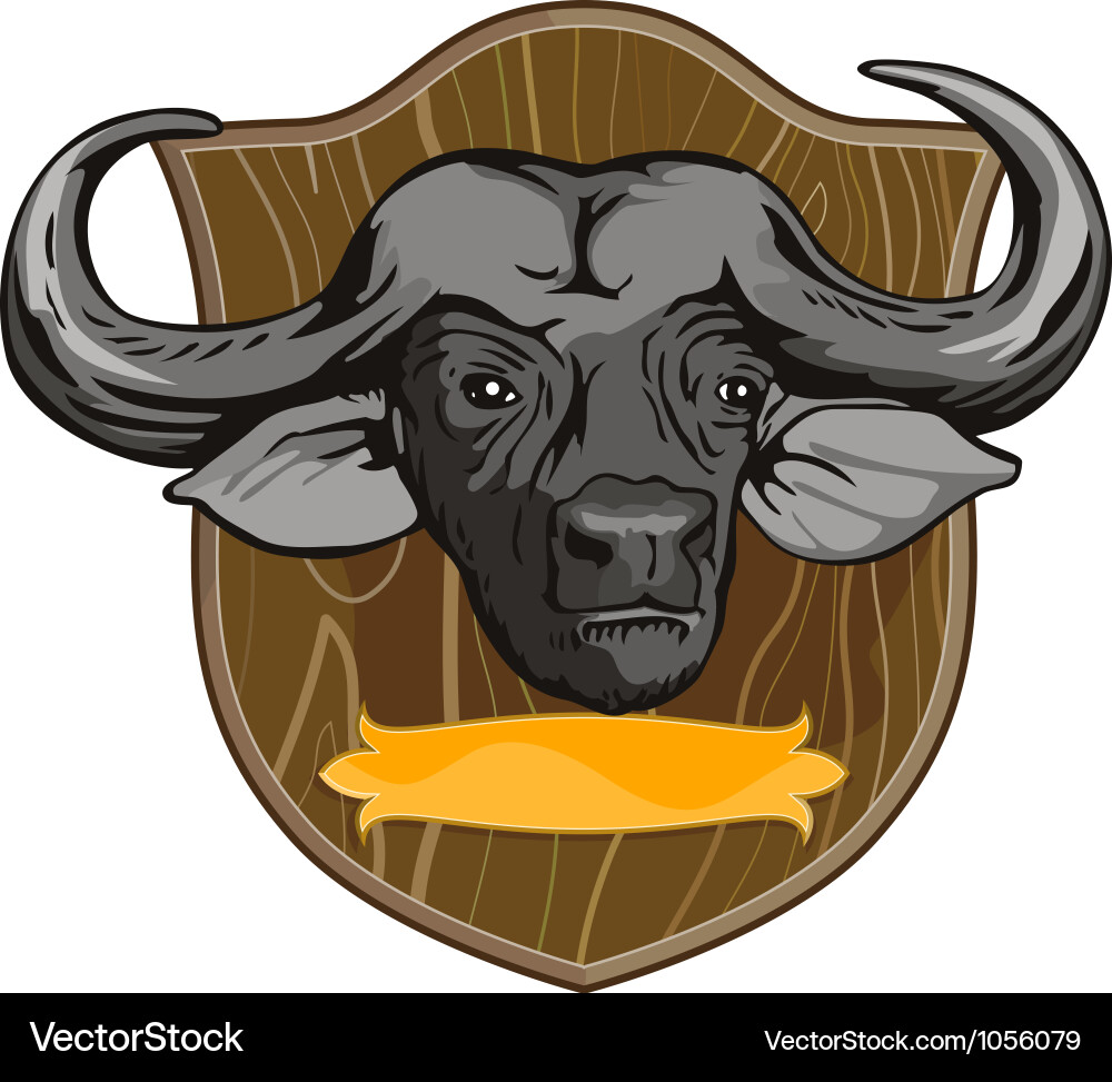 African buffalo retro Royalty Free Vector Image