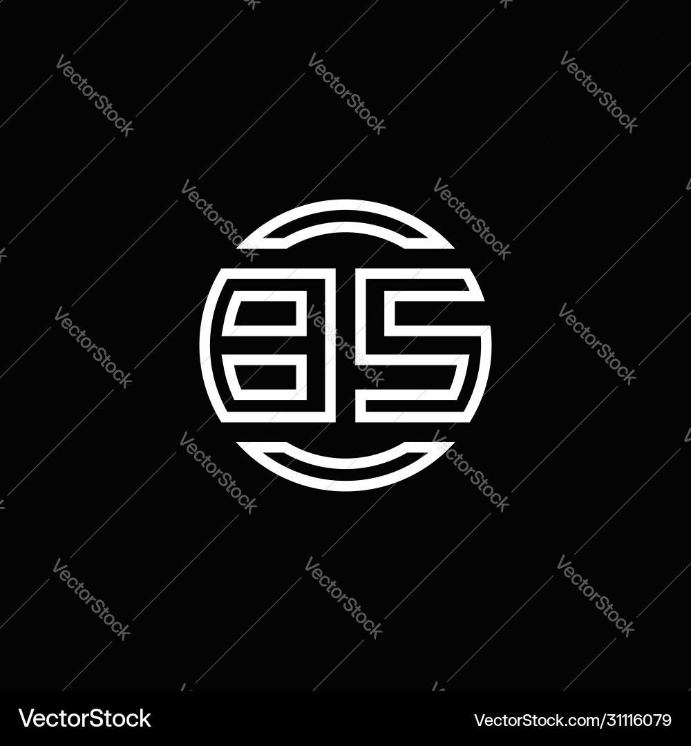 Bs logo monogram with negative space circle Vector Image
