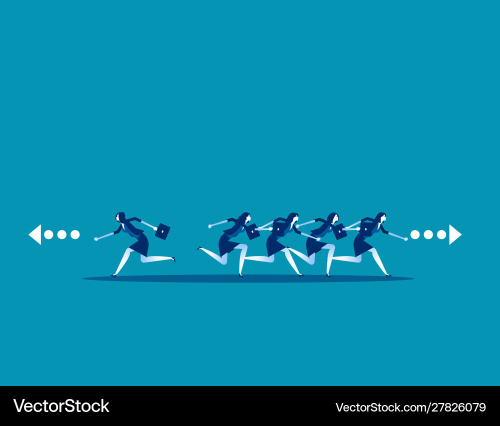 Business people running and direction Royalty Free Vector