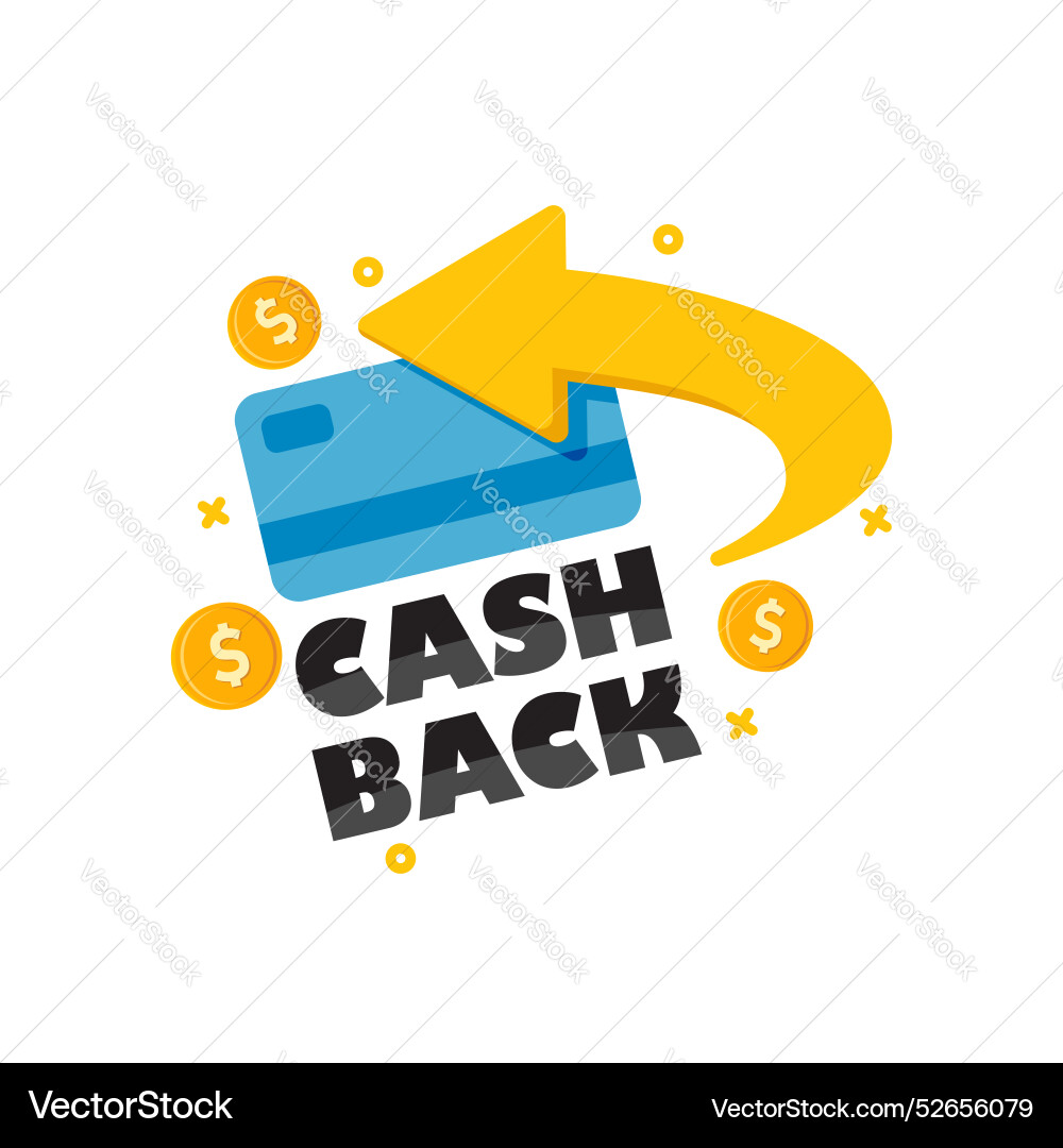 Cashback icon in flat style money back label Vector Image