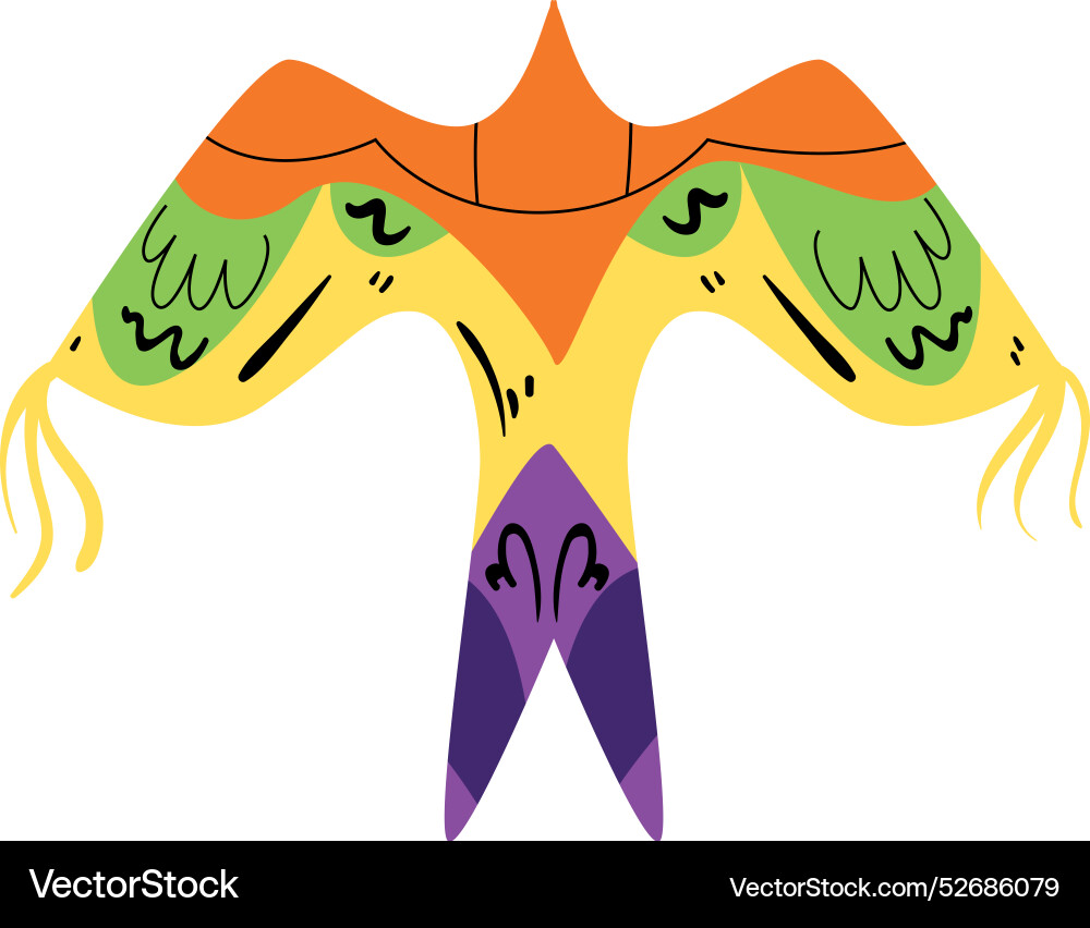 Colored paper kite fly Royalty Free Vector Image