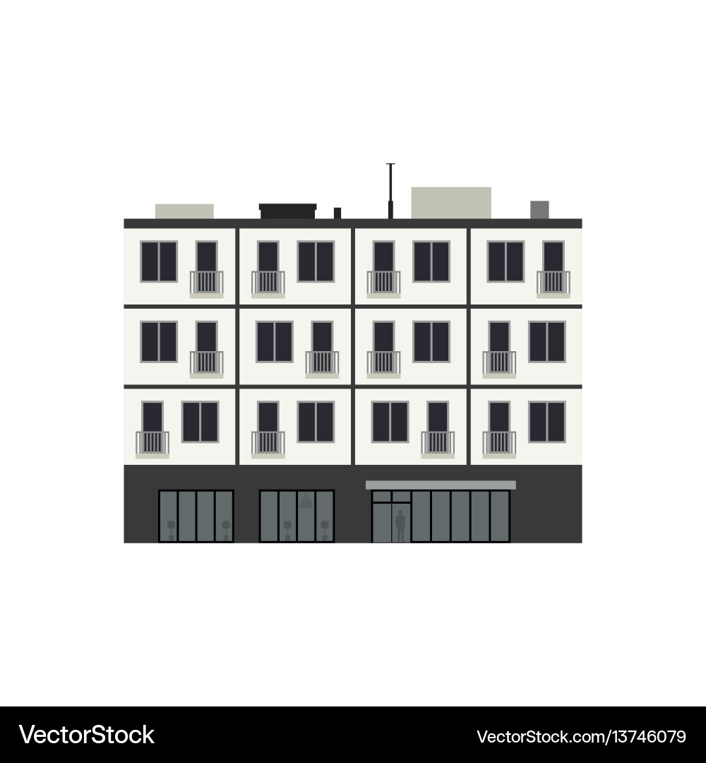 Condominium building Royalty Free Vector Image