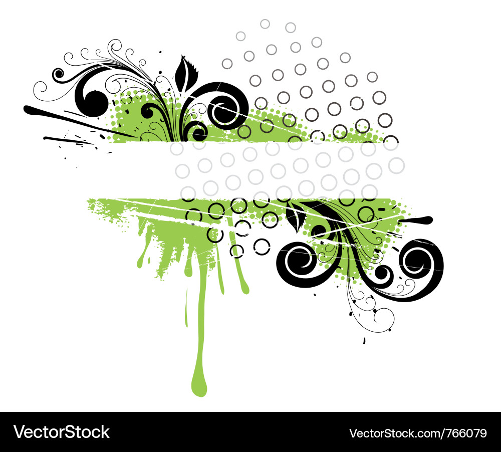 Green floral banner Royalty Free Vector Image - VectorStock
