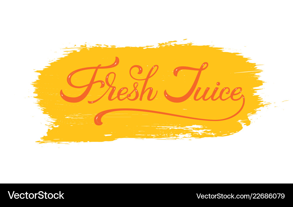 Lettering fresh juice with highlights Royalty Free Vector