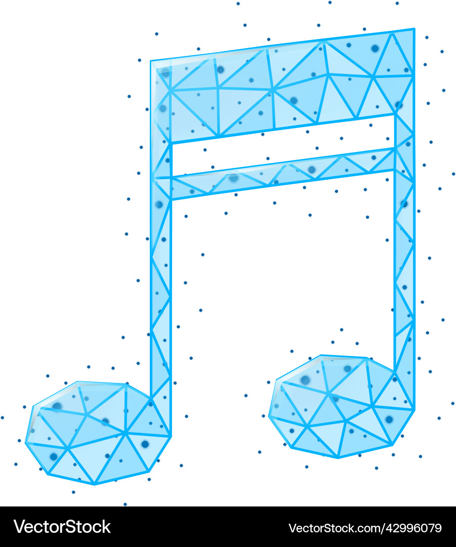 Music notes wireframe composition Royalty Free Vector Image