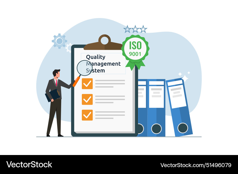 Quality management system for iso standard paper Vector Image