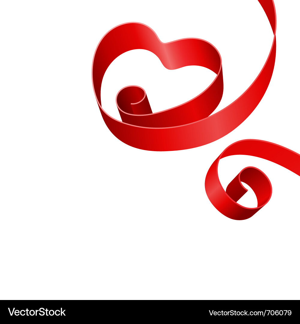 Red heart from ribbon Royalty Free Vector Image