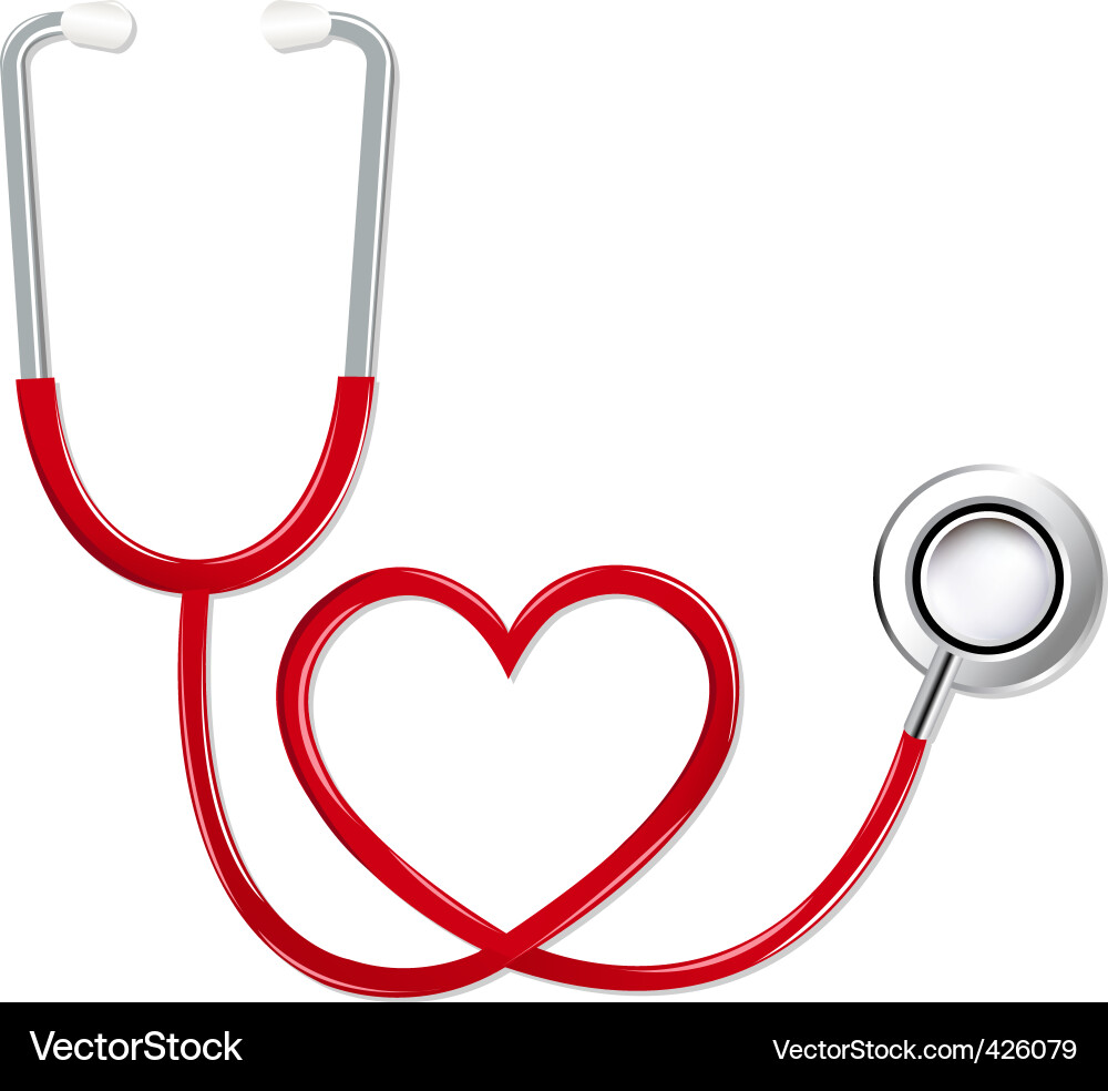 Stethoscope in shape of heart Royalty Free Vector Image