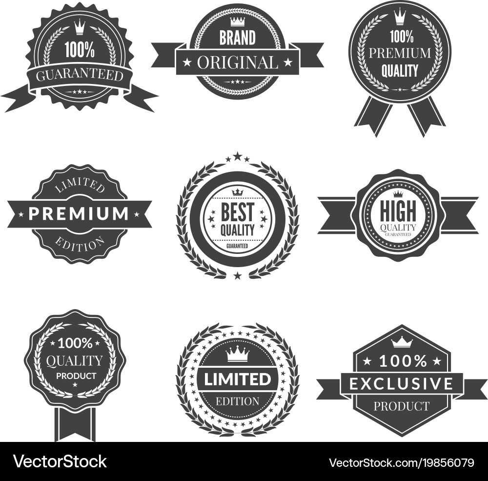 Vintage template monochrome premium labels Vector Image