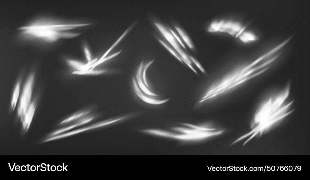 White light refraction realistic set Royalty Free Vector