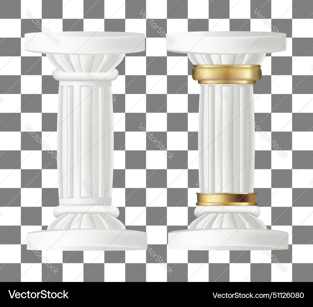 Antique marble pillars isolated on transparent Vector Image