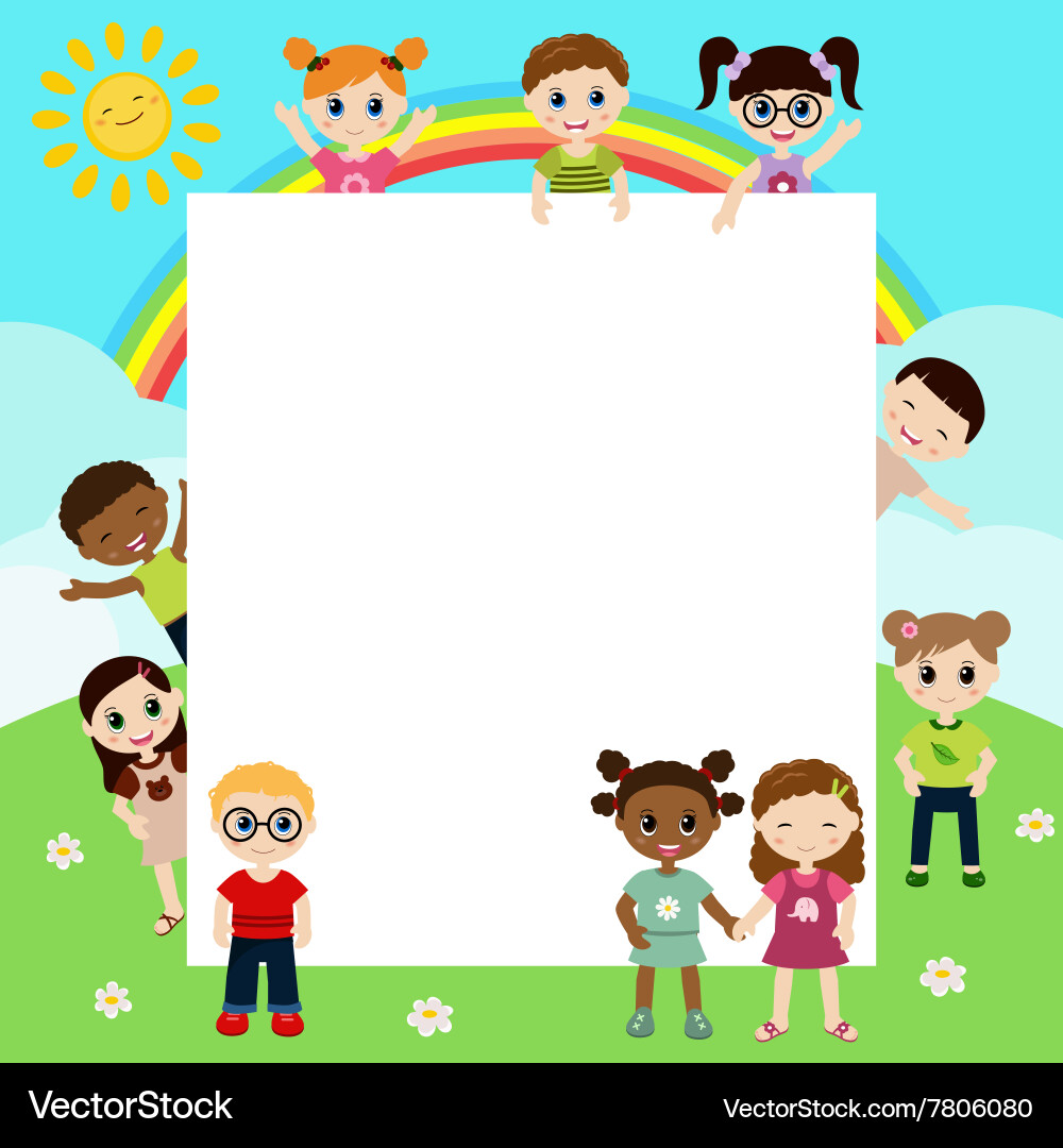 Group of happy children Royalty Free Vector Image