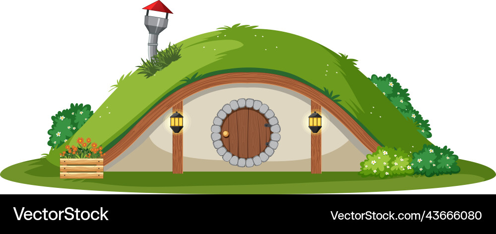 Hobbit house isolated on white background Vector Image