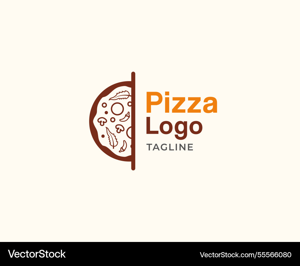 Pizza shop logo design Royalty Free Vector Image