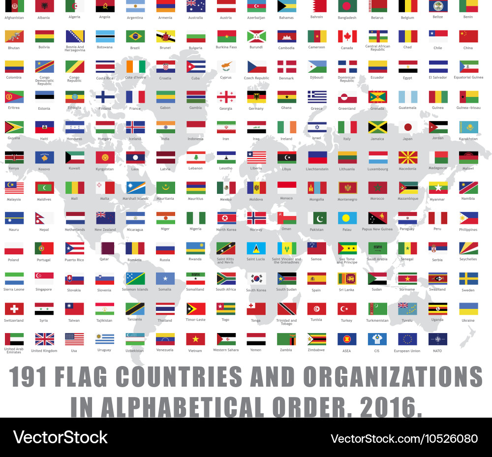 World flags all Royalty Free Vector Image - VectorStock
