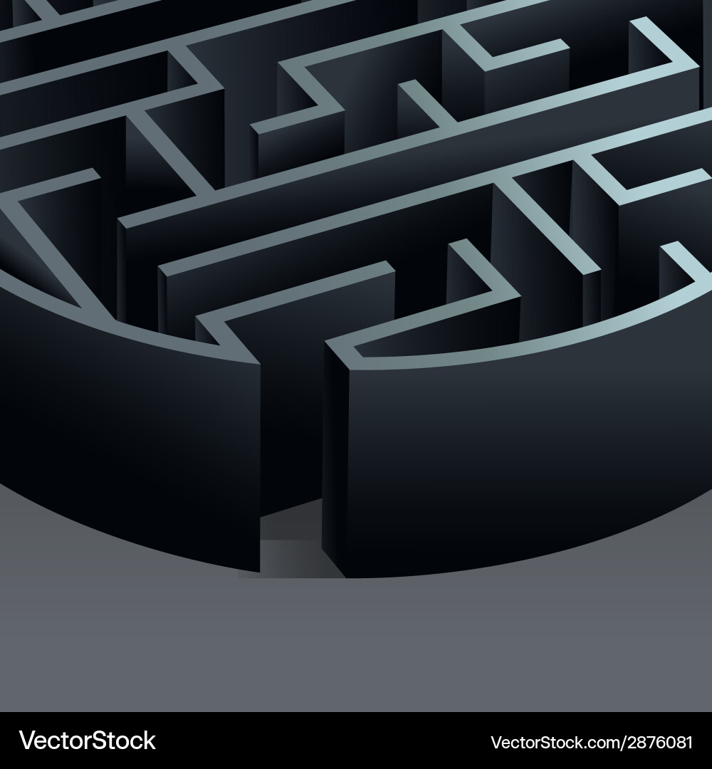3D Maze Circle Labyrinth Royalty Free Vector Image