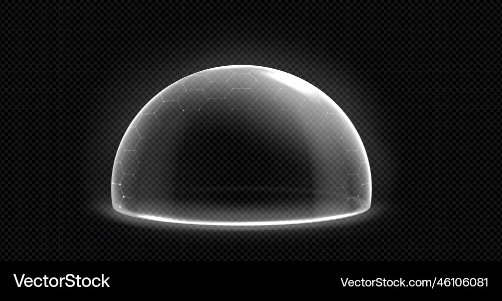 3d shield dome glass sphere safety concept Vector Image