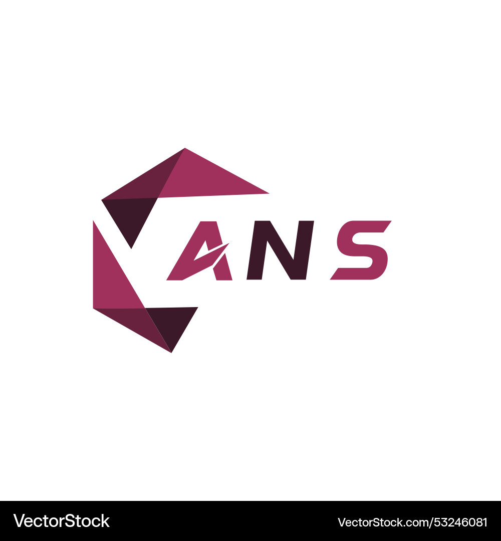 Ans creative minimalist letter logo unique Vector Image