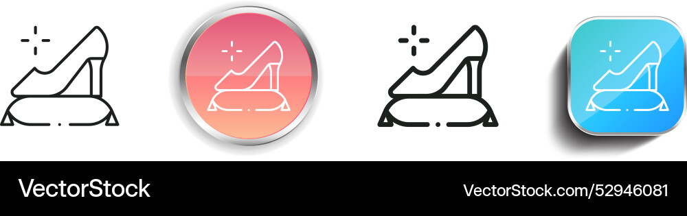 Cinderella shoe icon thin linear regular Vector Image
