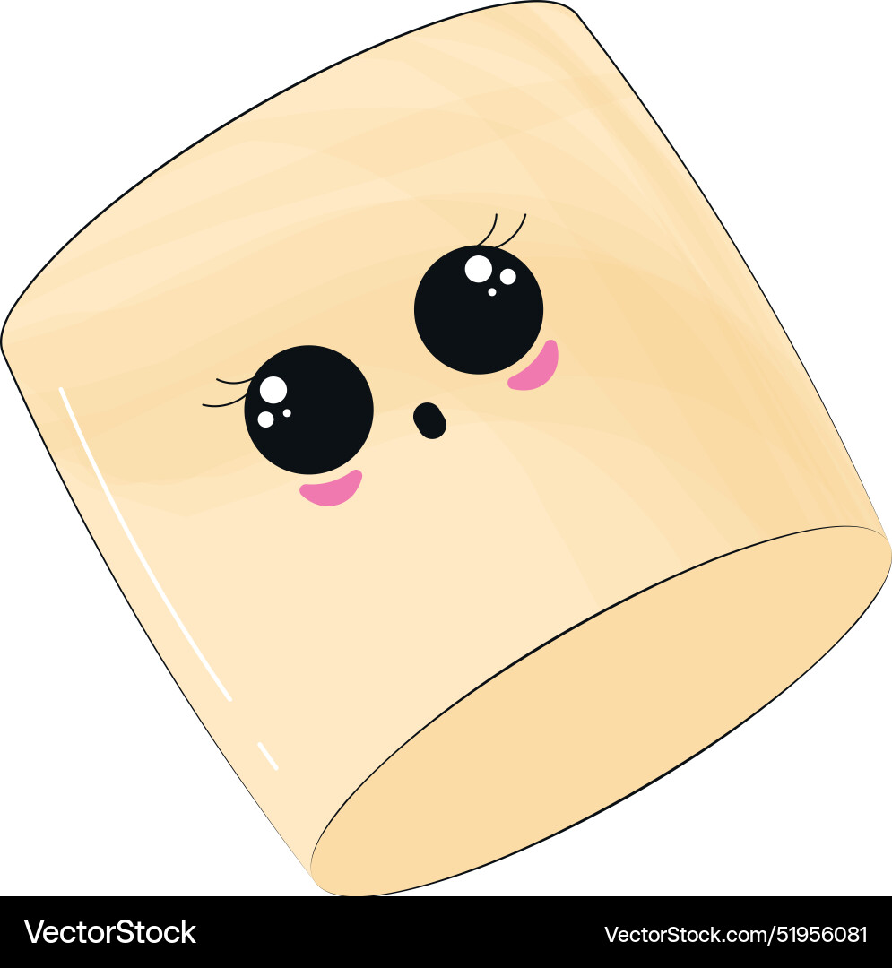 Cute marshmallow character cartoon Royalty Free Vector Image