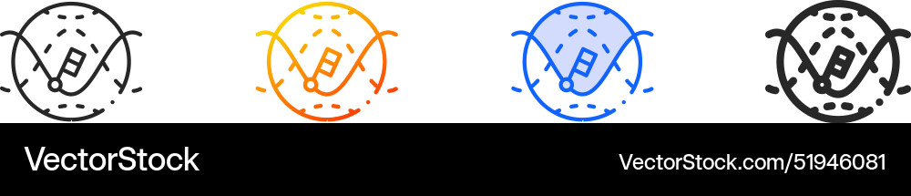 Doppler iconthin linear gradient blue stroke Vector Image