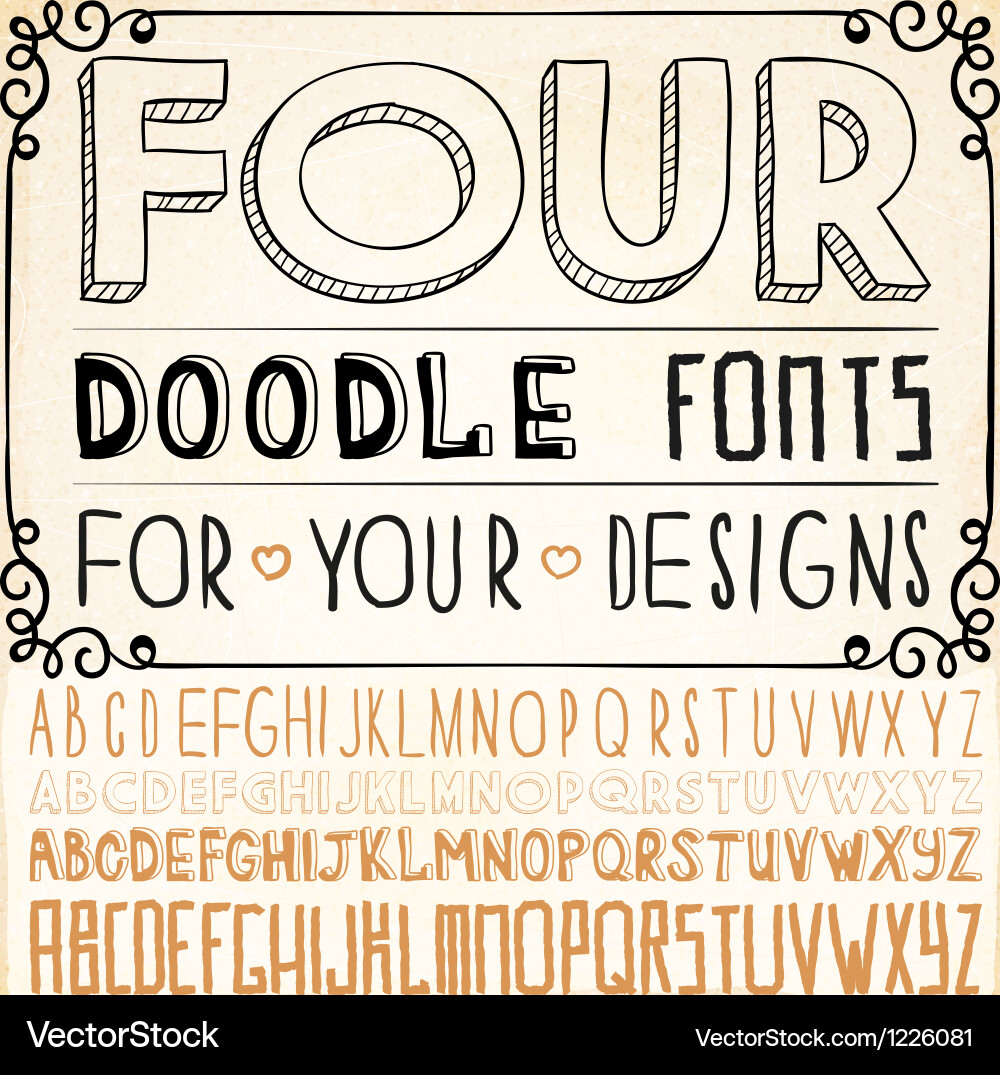 Handwriting fonts Royalty Free Vector Image - VectorStock