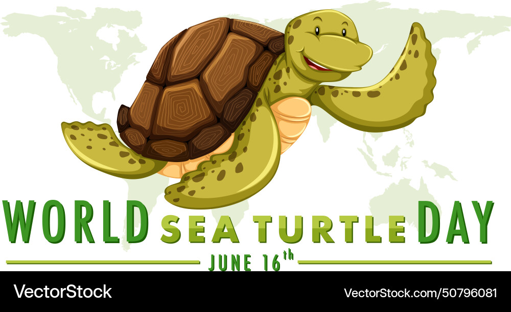 Happy sea turtle for environmental awareness Vector Image