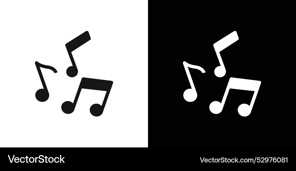 Music note icon black line art logo set Royalty Free Vector