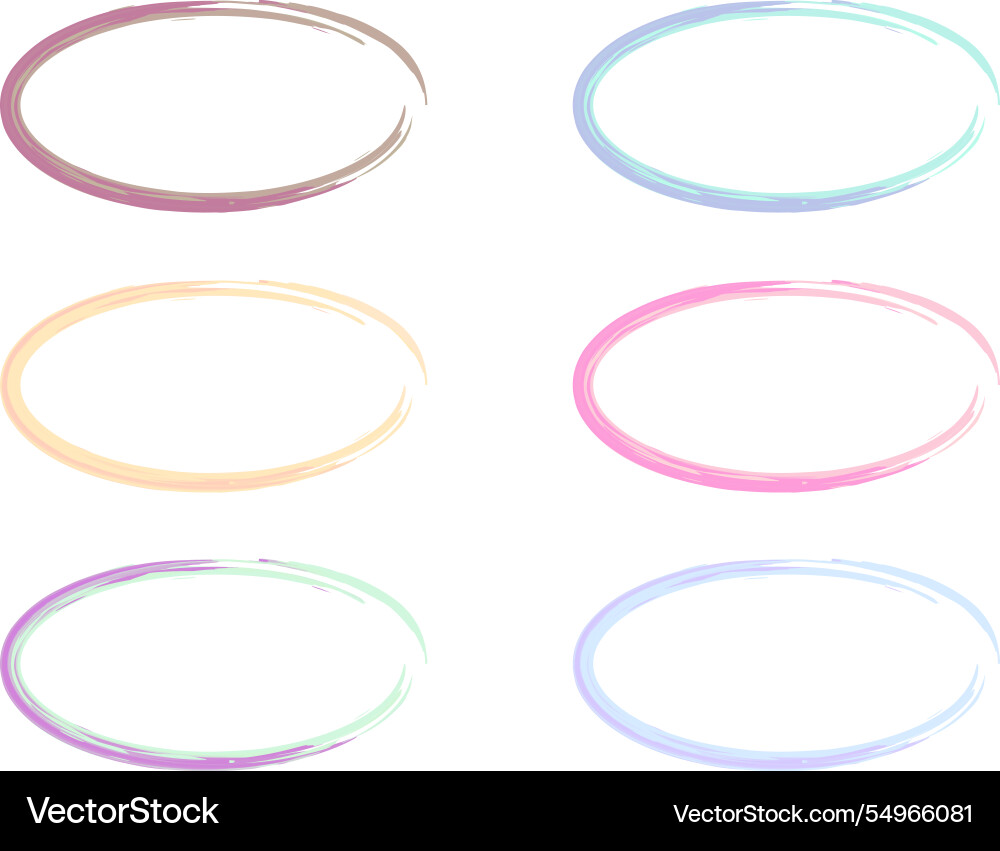 Pastel multicolored artwork circles frames set Vector Image