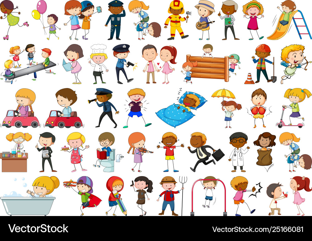 Set cartoon character Royalty Free Vector Image