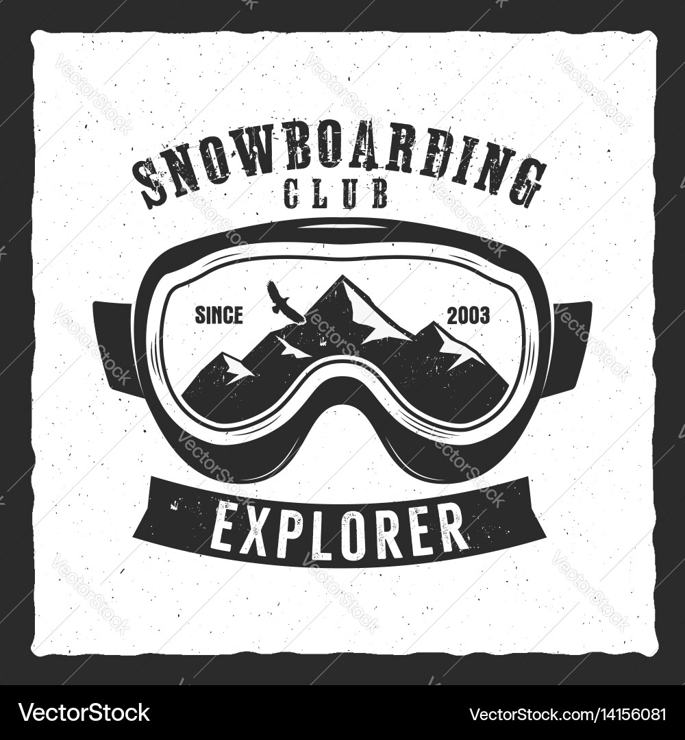 Snowboarding Goggles Logo & Label Royalty Free Vector