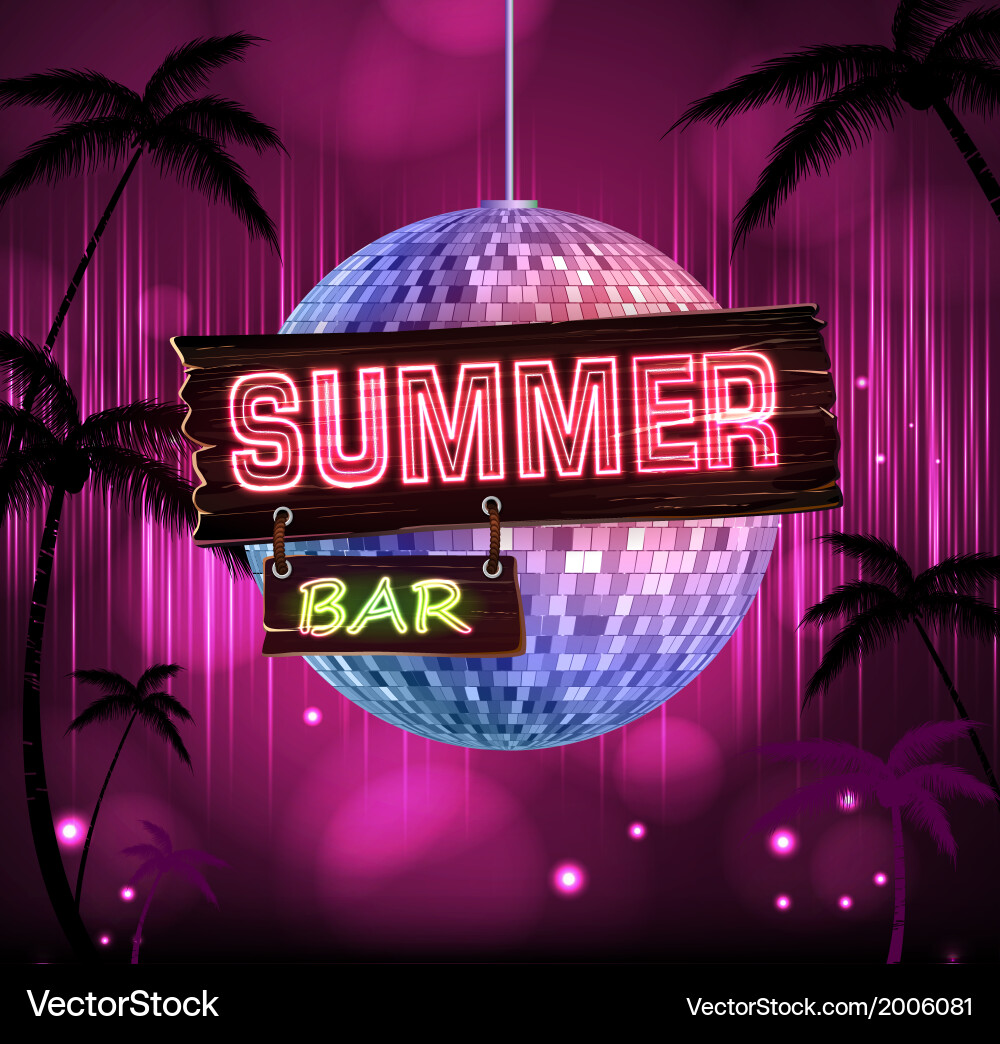Summer Disco Background Royalty Free Vector Image