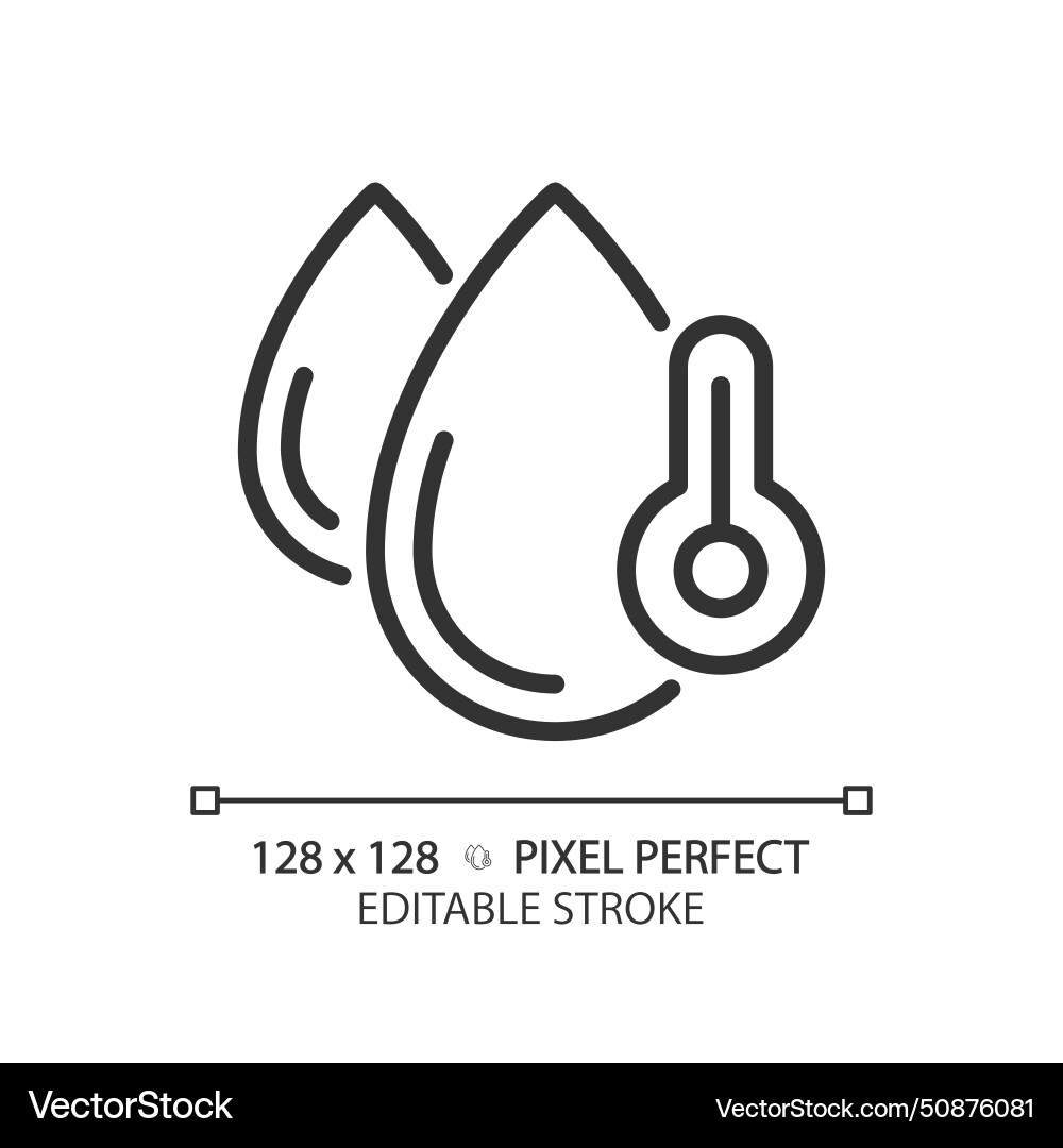 Water temperature linear icon Royalty Free Vector Image