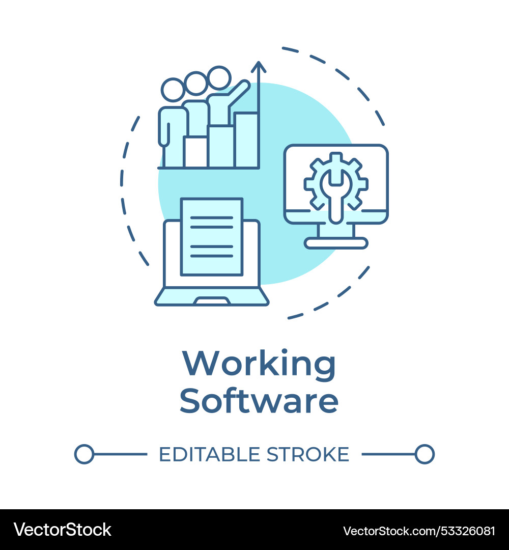 Working software concept icon Royalty Free Vector Image