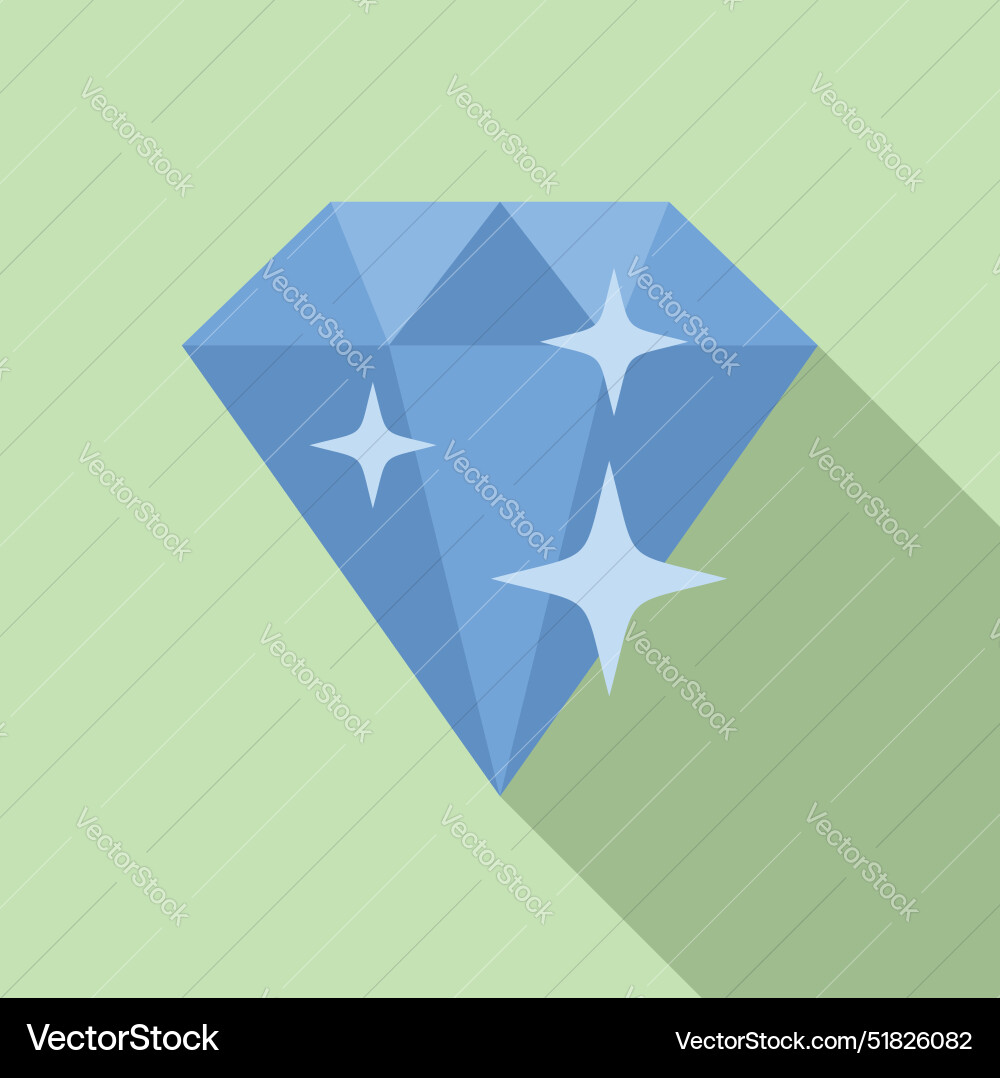 Big shining diamond icon in flat style with long Vector Image