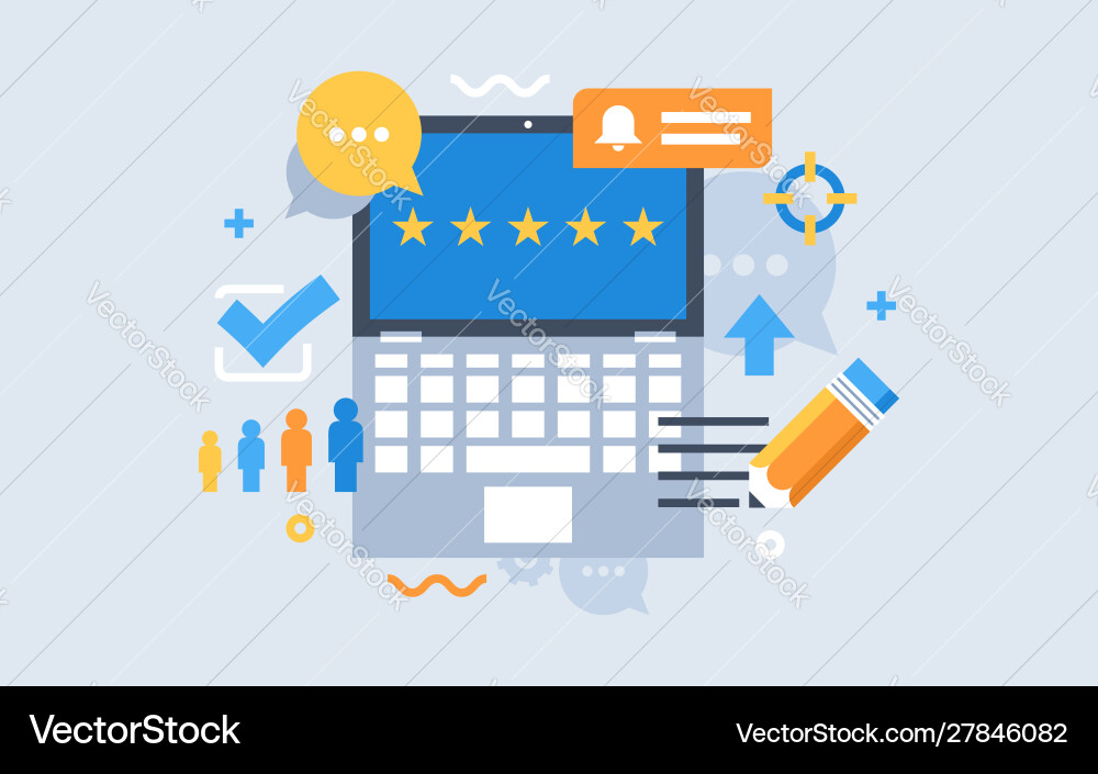 Communications and technology reviews Royalty Free Vector