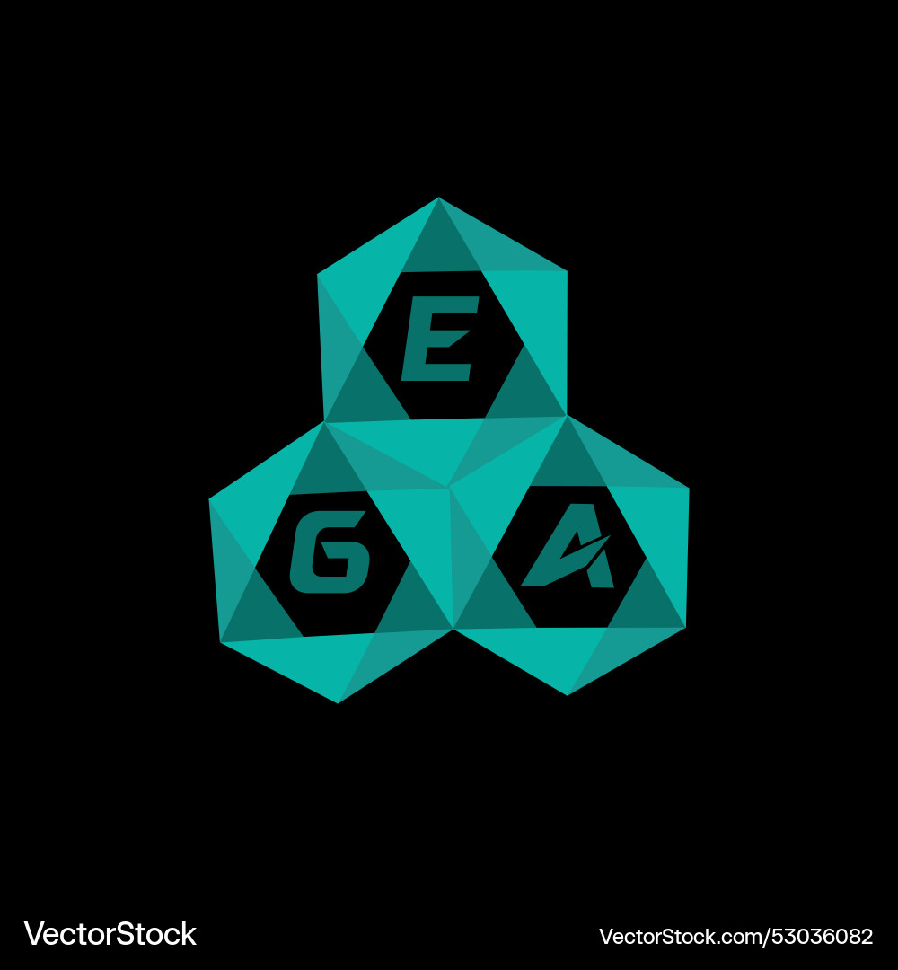 Ega creative minimalist letter logo unique Vector Image