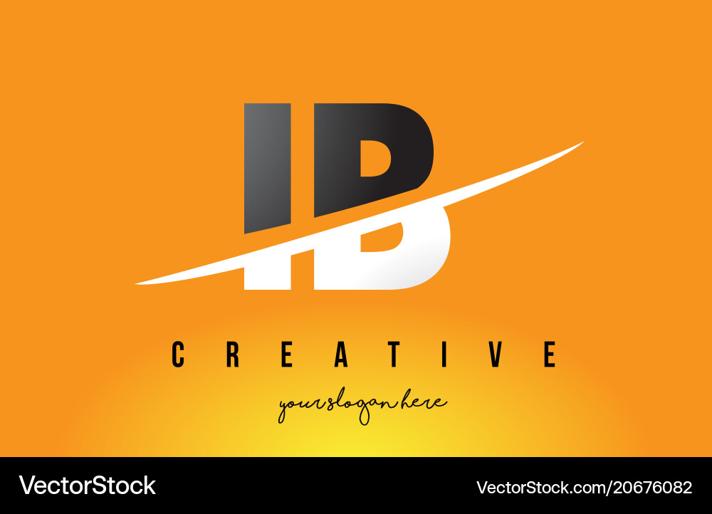 Ib i b letter modern logo design with yellow Vector Image