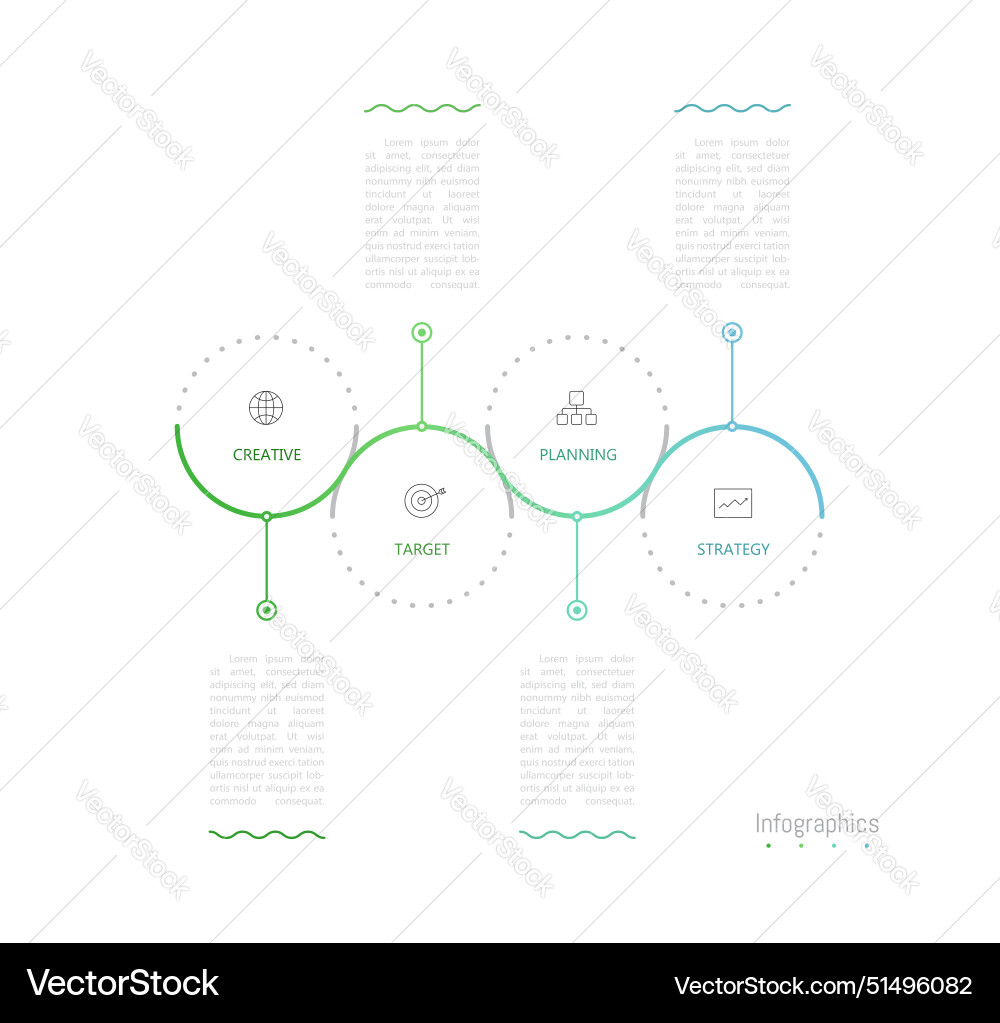 Infographic 4 options design elements Royalty Free Vector
