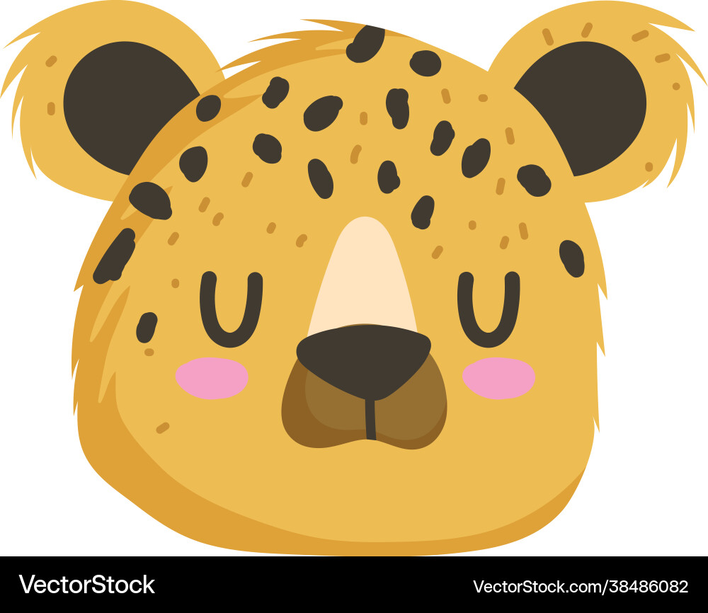 Leopard face cartoon Royalty Free Vector Image