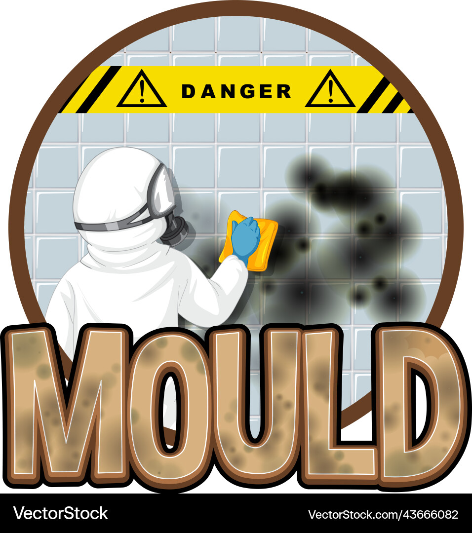Mould text word isolated Royalty Free Vector Image