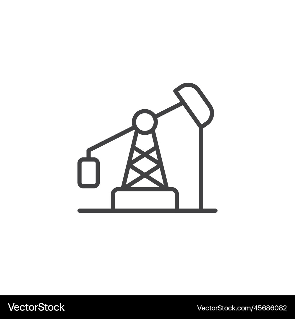 Oil pump mining line icon graphic design Vector Image