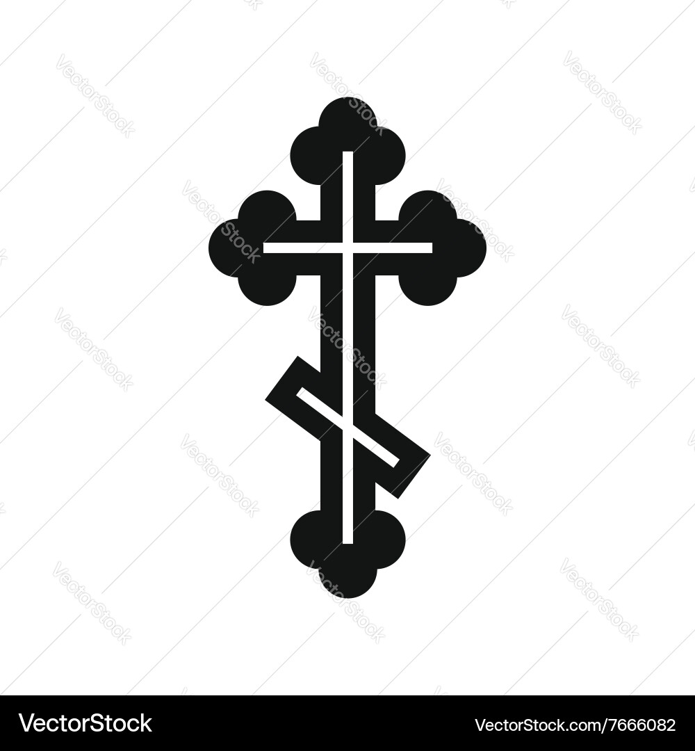 Orthodox cross icon simple style Royalty Free Vector Image