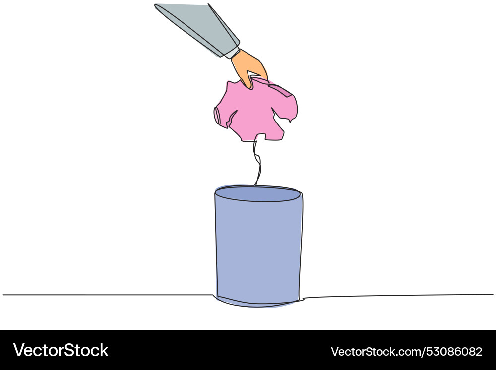 Single one line drawing businessman hand Vector Image