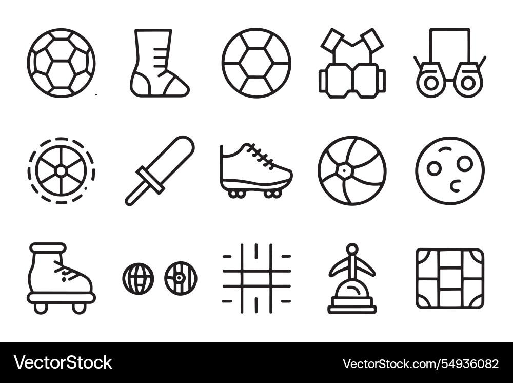 Soccer sword roller skate related editable icon Vector Image