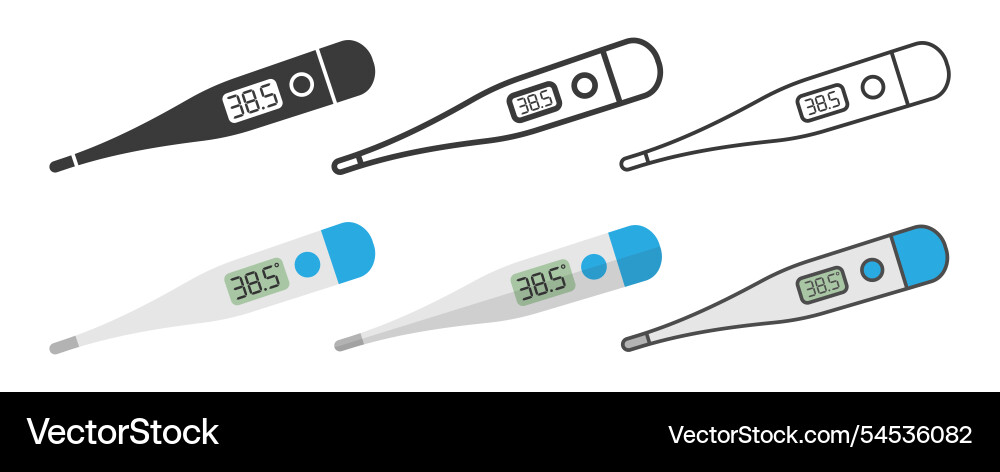 Thermometer icon symbol shape set medical digital Vector Image